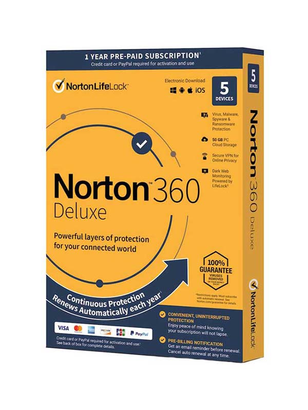 Norton™ 360 Deluxe, 5 Devices | 50GB