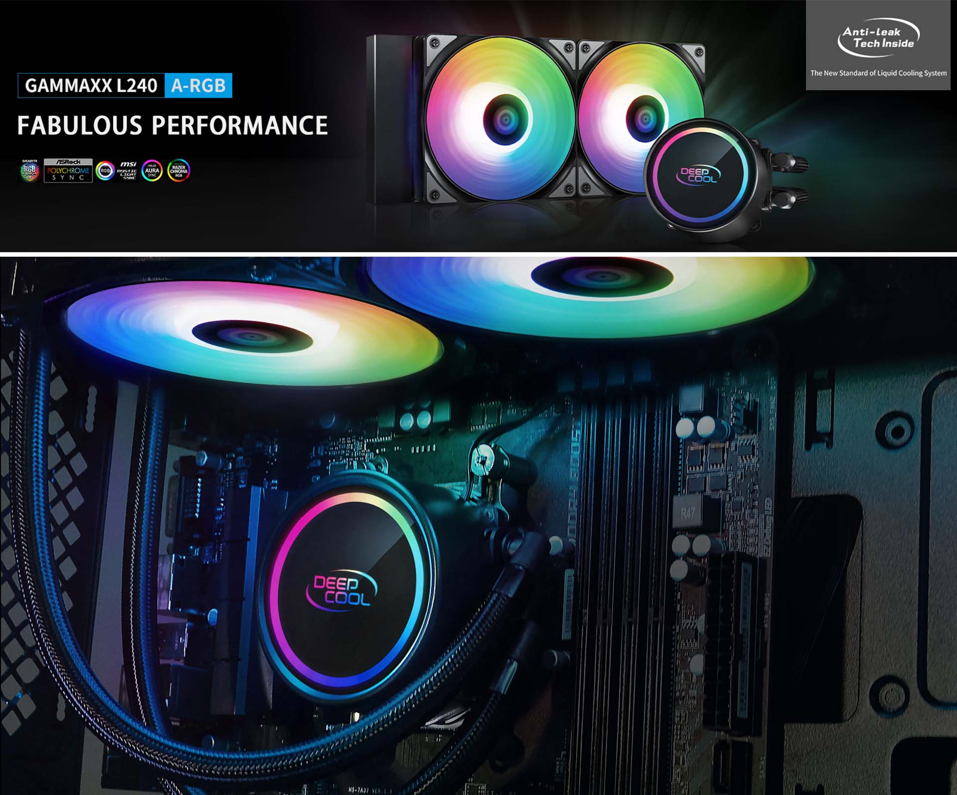 DEEPCOOL GAMMAXX L240 ARGB, AIO CPU Liquid Cooler, Anti-leak Tech | DP ...