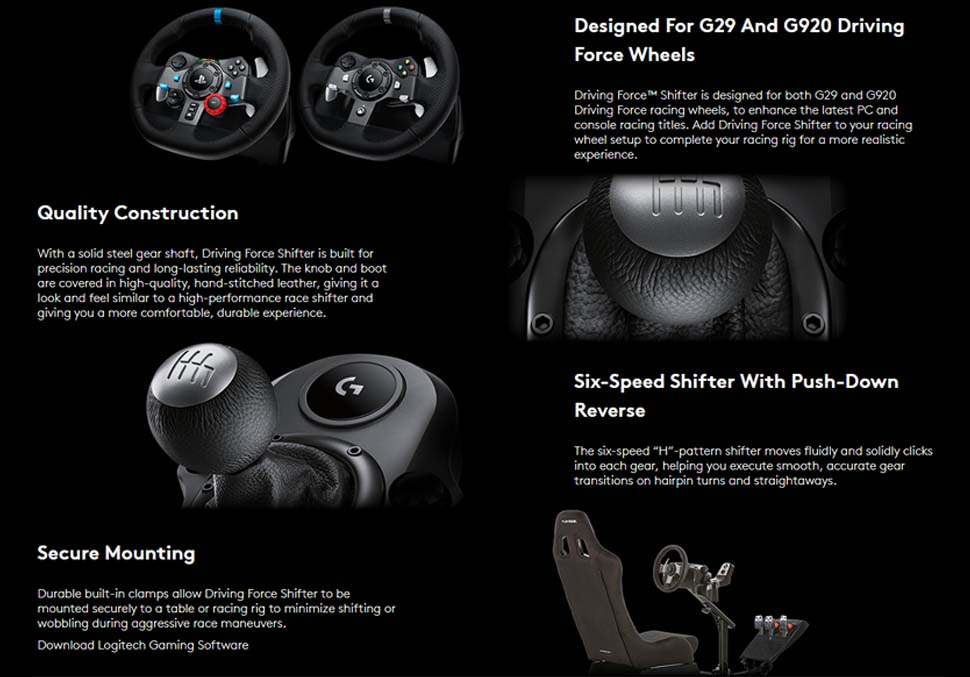 LOGITECH Driving Force Shifter for G923, G29 and G920 Racing Wheel ...