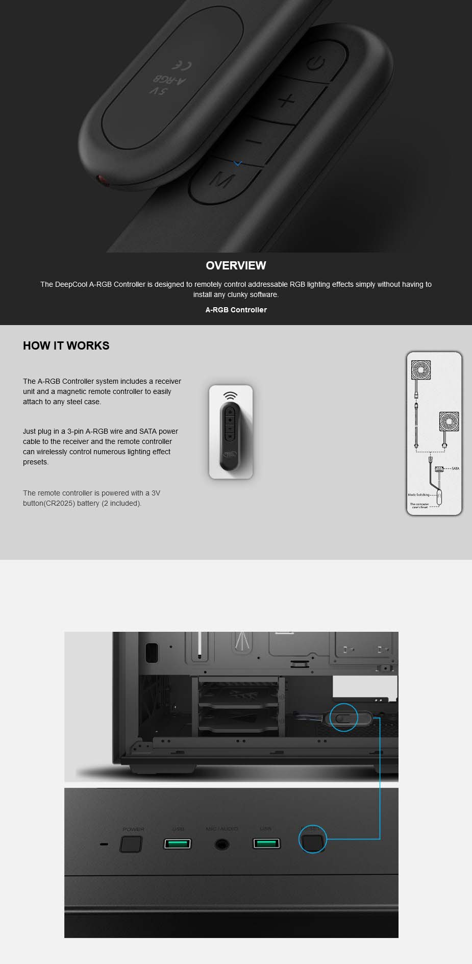 DEEPCOOL A-RGB Remote Controller | DP-MG-CTR-A-RGB-RMT